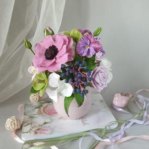 Cold Porcelain Flowers for the Interior. Real Touch Flower Arrangement ...