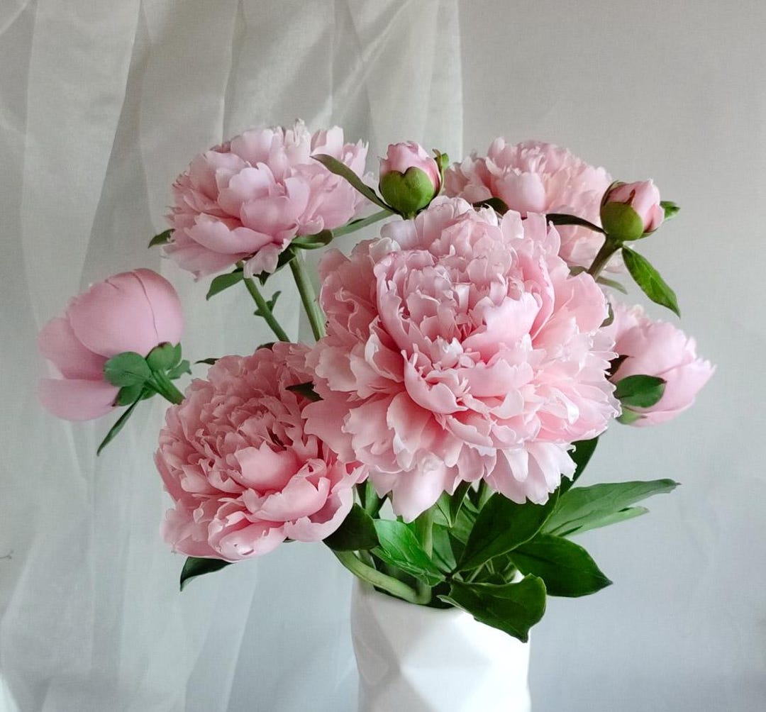 Peony. Peony Bouquet. Cold Porcelain Flowers. Realistic Polymer Clay ...