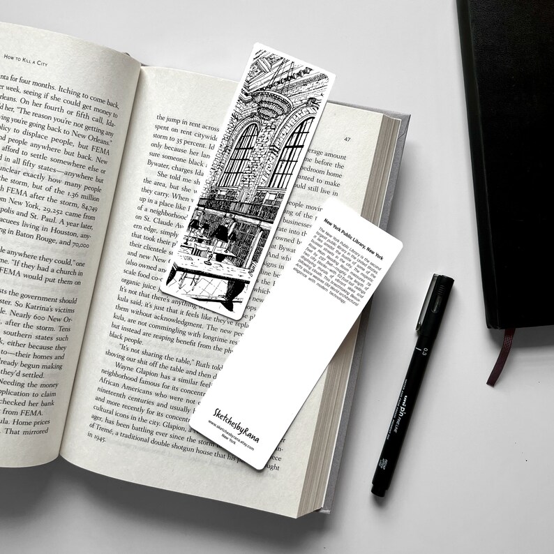 Bookstore Bookmark Collection, New York Bookmark Set of 3, Hand-drawn ...