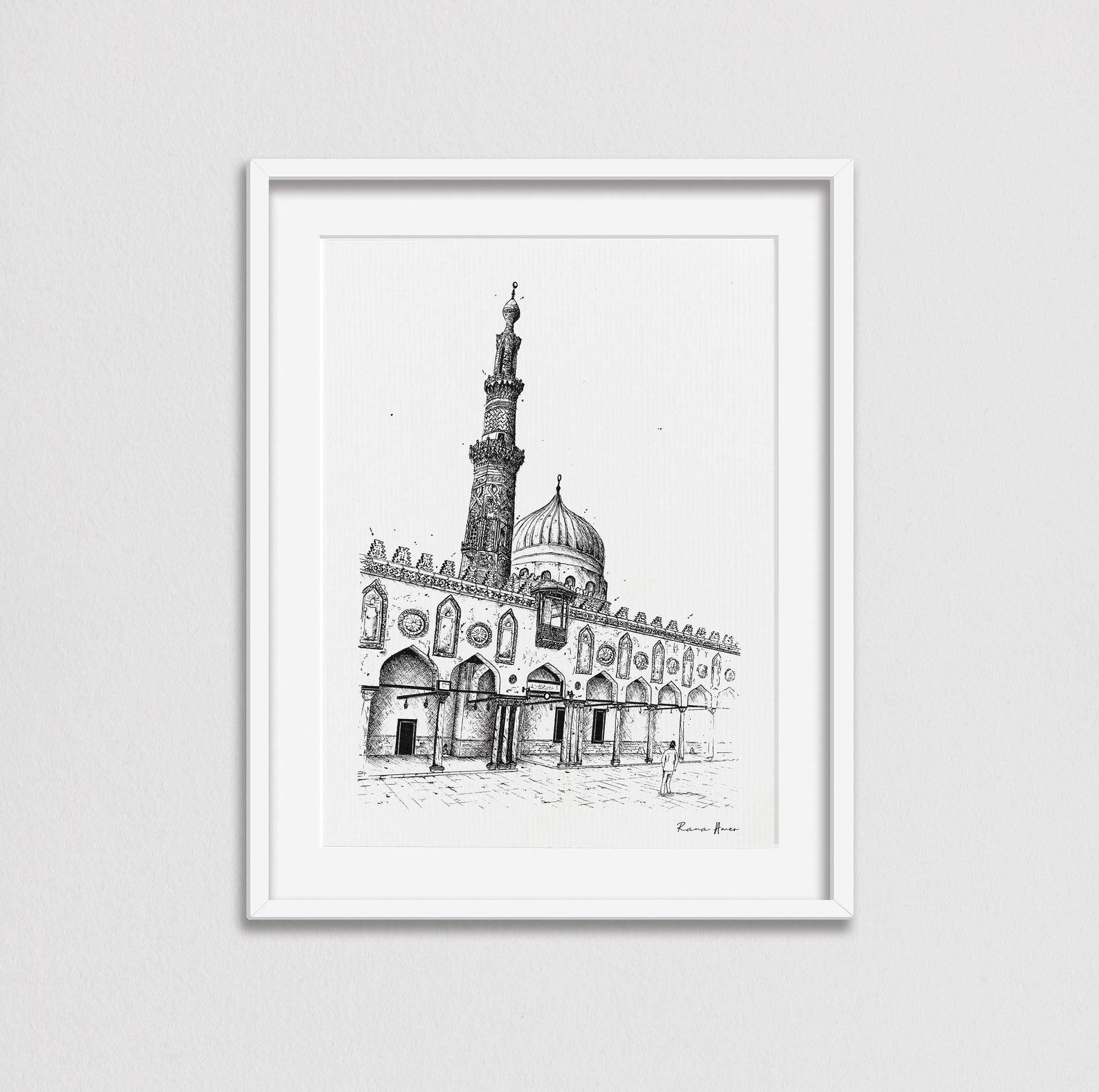 Egypt Mosque Print, Al Azhar Mosque, Cairo Art Print, Islamic Egypt ...