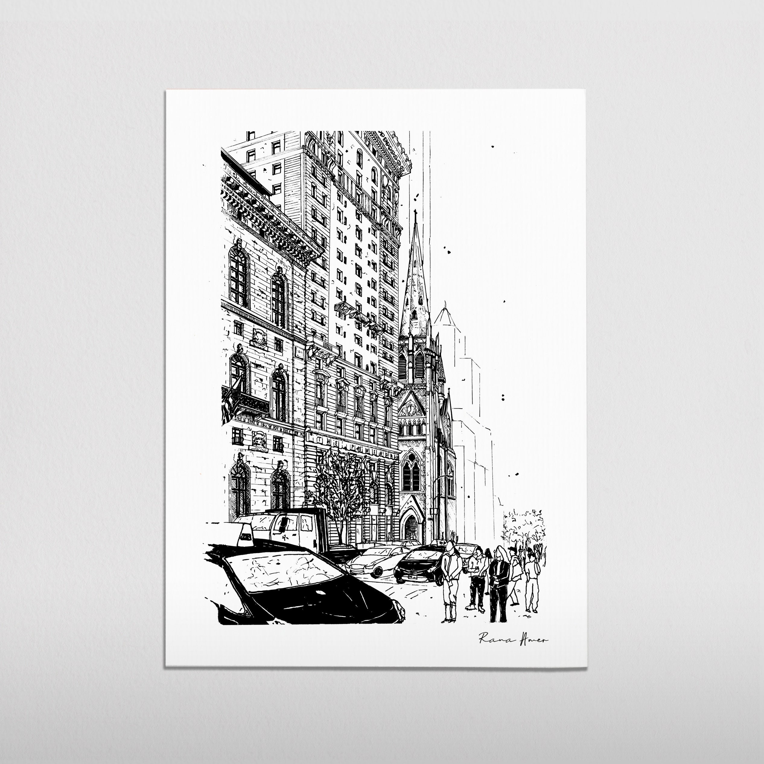 Fifth Avenue Print, New York Art Print, New York City Taxi, Manhattan ...