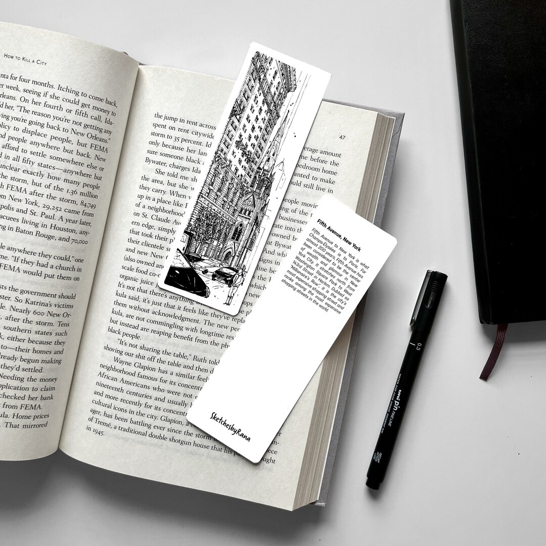 Fifth Avenue Bookmark, NYC Bookmark, New York Cityscape, New York ...