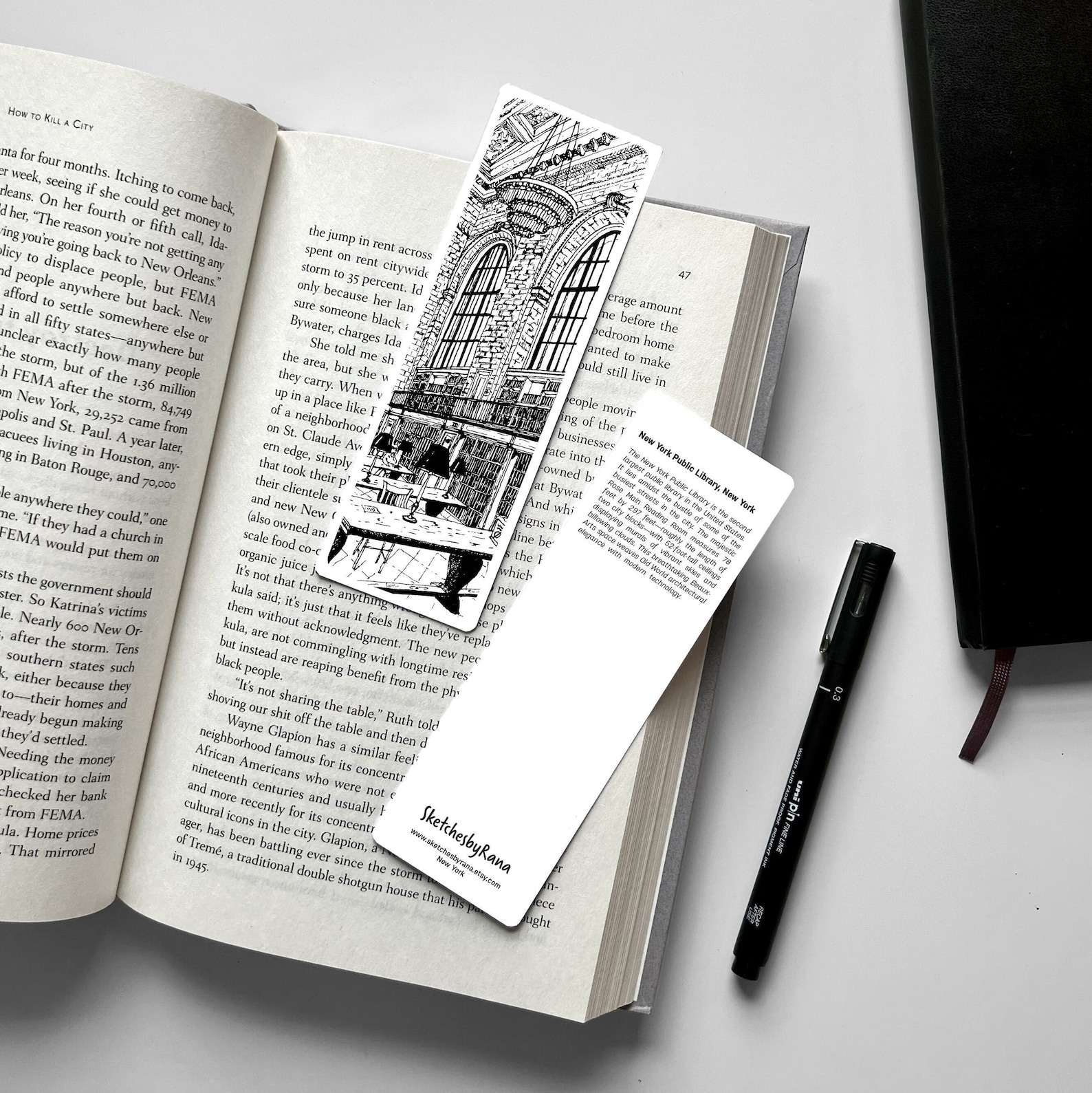 New York Library Bookmark, Bryant Park Library Bookmark, NYPL, New York ...