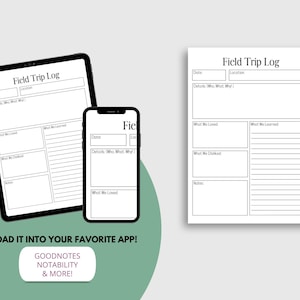 Field Trip Planner Homeschool Planner Homeschool Tracking Form Field Trip Log Teacher Planner ...