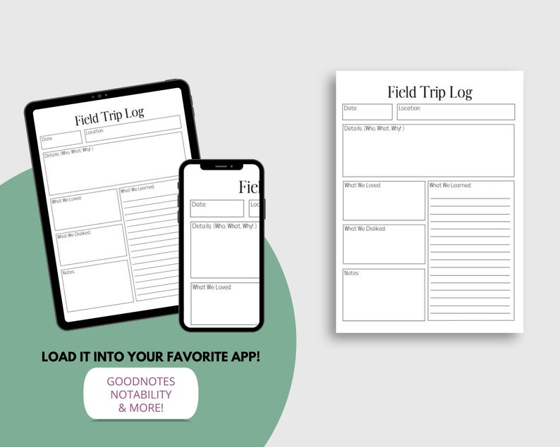 Field Trip Planner Homeschool Planner Homeschool Tracking Form Field ...