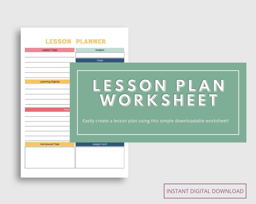 Lesson Plan | Digital Download | Homeschool Teacher Planner | Instant ...