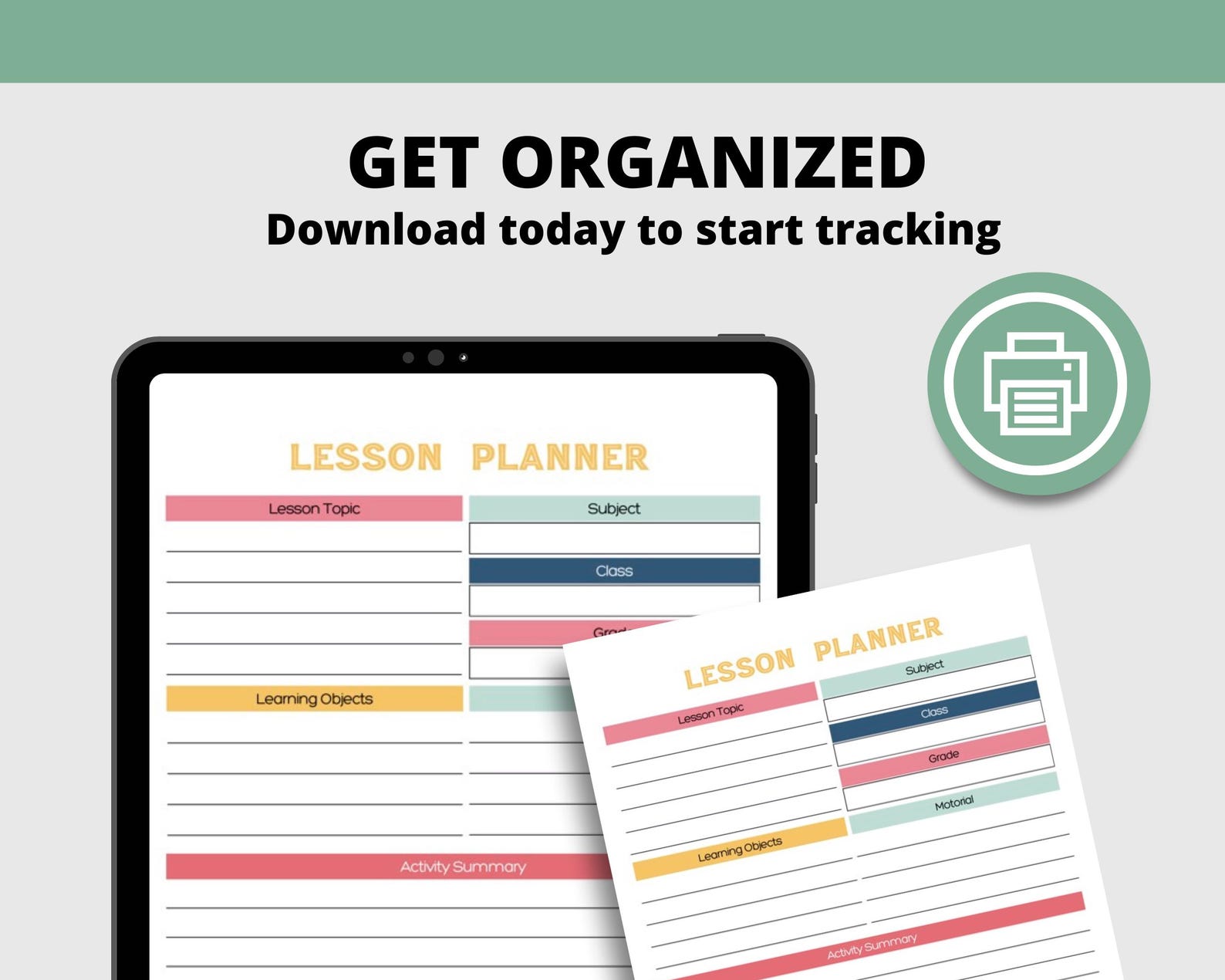Lesson Plan | Digital Download | Homeschool Teacher Planner | Instant ...