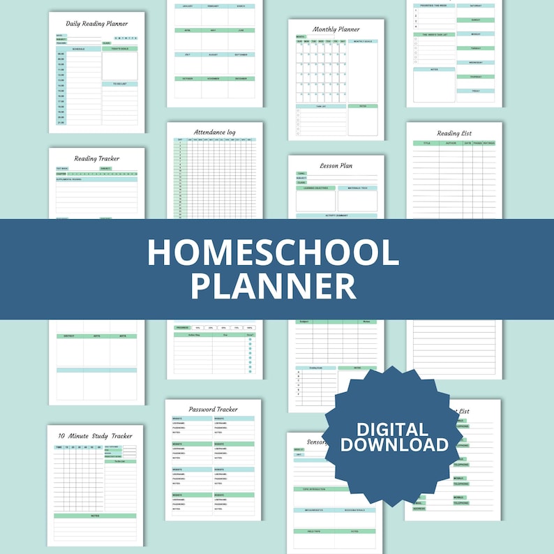 Homeschool Planner | Printable Lesson Planner | Digital Download ...