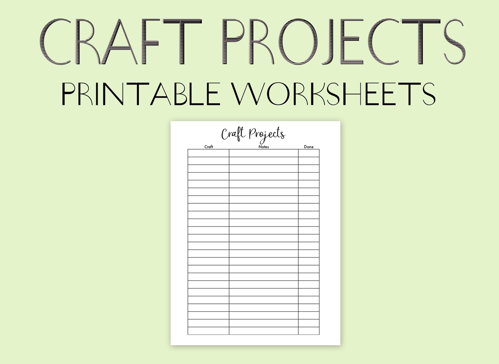 Craft Project Planner Printable Planner Craft Planner Worksheets ...