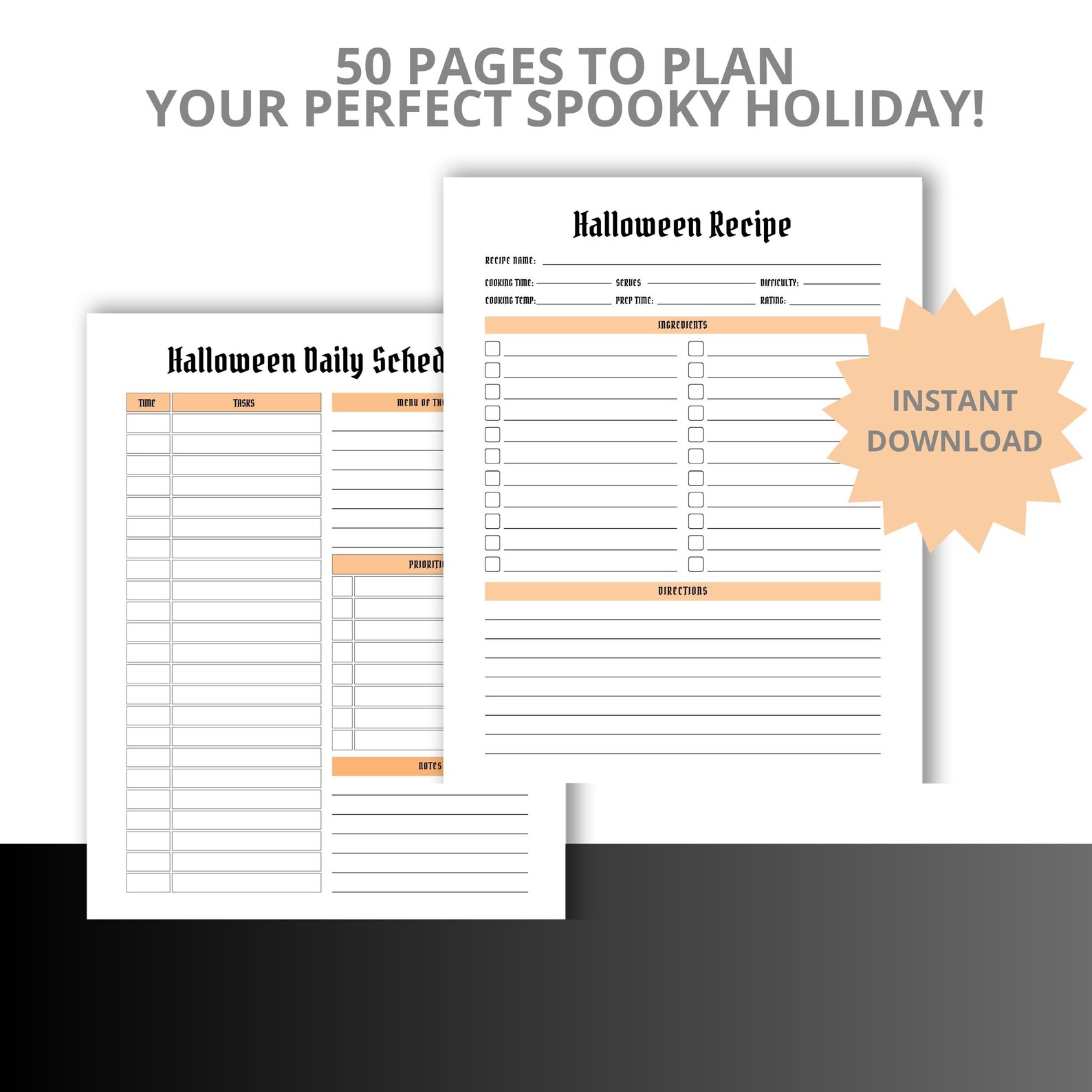 Halloween Planner Printable | Digital Download | Holiday Planner ...