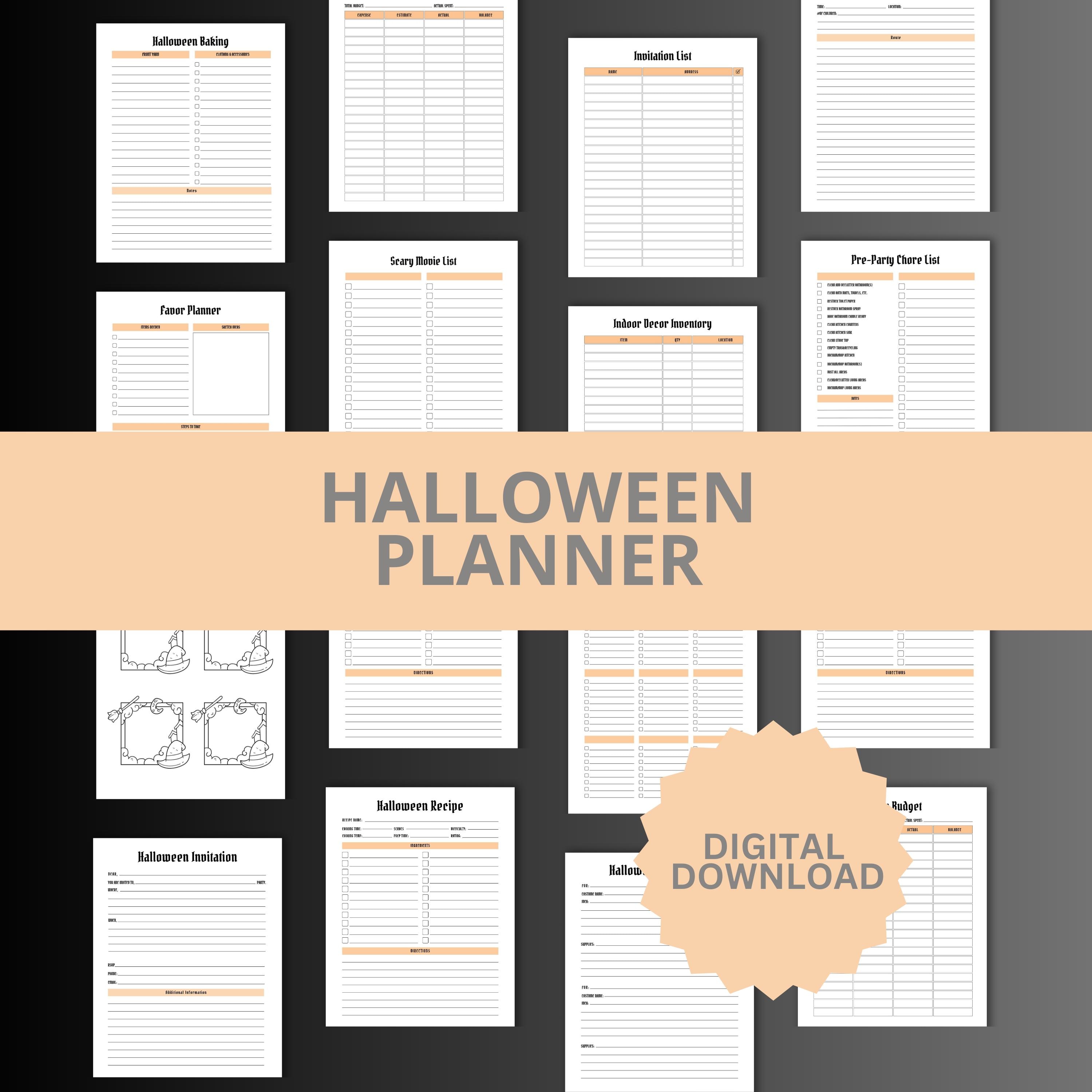Halloween Planner Printable | Digital Download | Holiday Planner ...