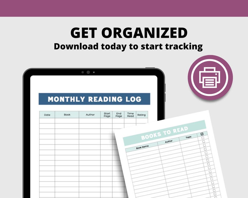 Reading Logs | Digital Download | Letter Printable | Homeschool Planner ...