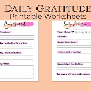Daily Gratitude Worksheets Printable Planner Gratitude Planner Digital ...