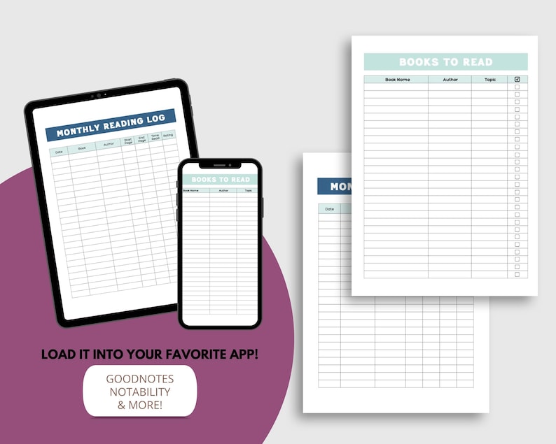 Reading Logs | Digital Download | Letter Printable | Homeschool Planner ...