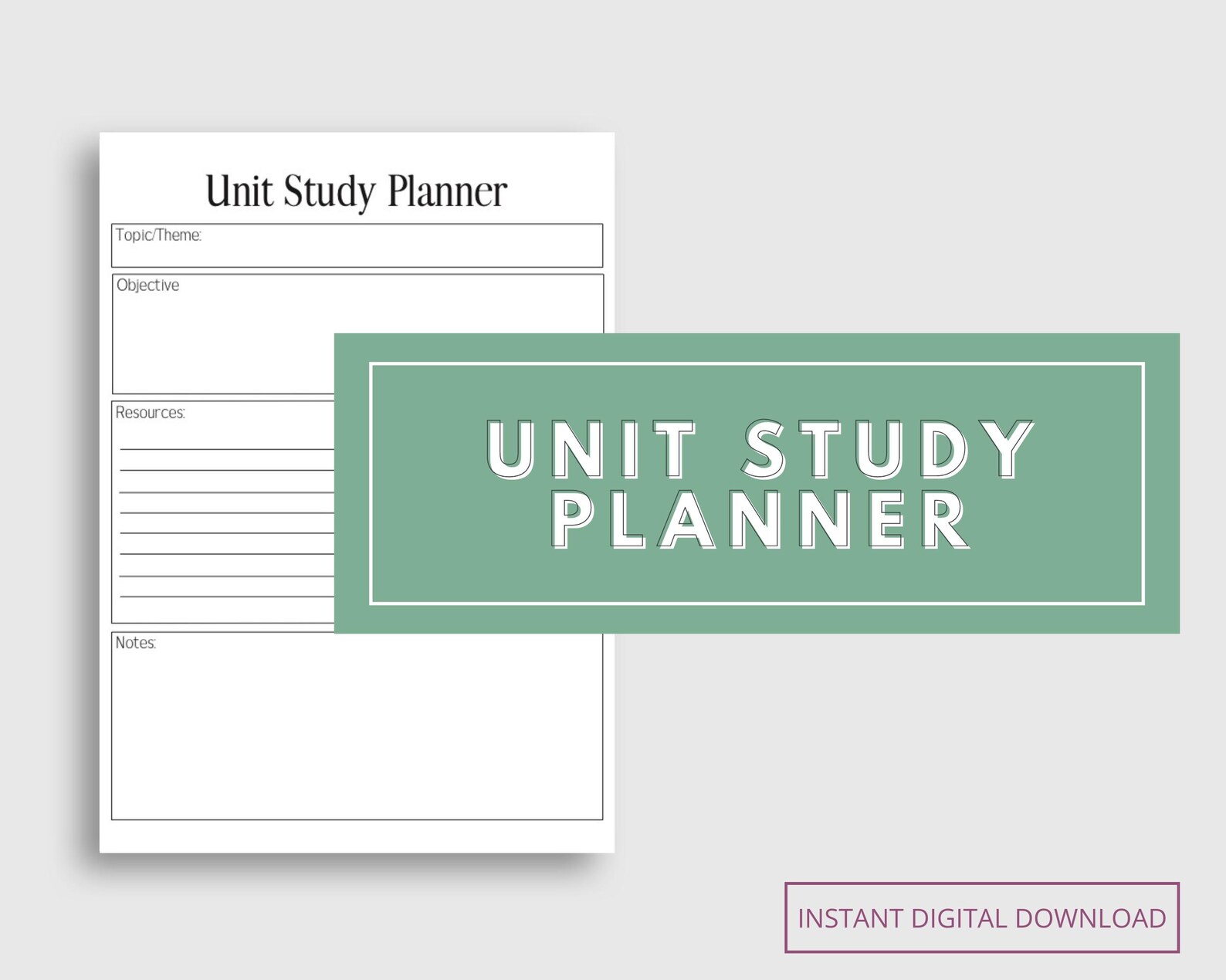 Unit Study Planner | Printable Unit Study | Homeschool Planner ...