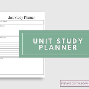 Unit Study Planner | Printable Unit Study | Homeschool Planner ...
