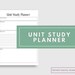 Unit Study Planner | Printable Unit Study | Homeschool Planner ...