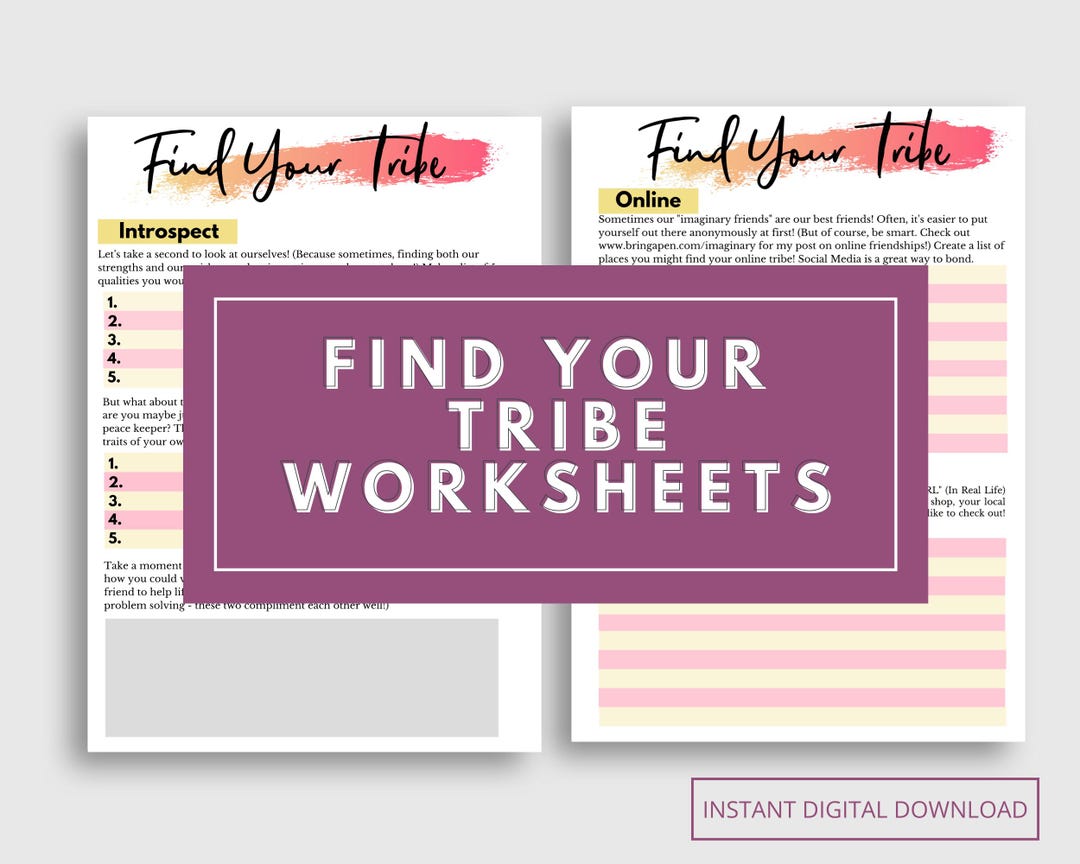 Find Your Tribe | Finding Friends | Printable Planner | Goal Setting ...