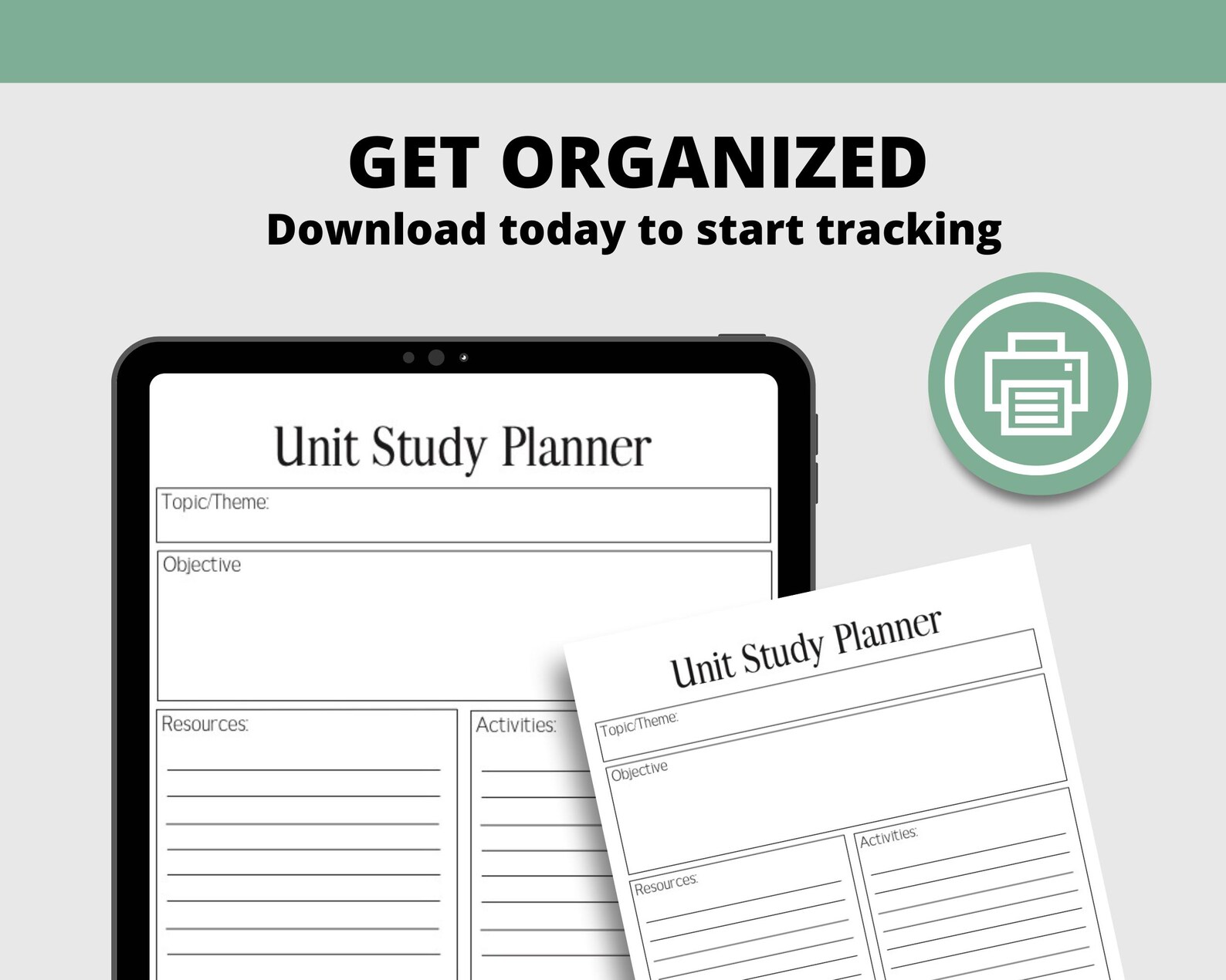 Unit Study Planner | Printable Unit Study | Homeschool Planner ...