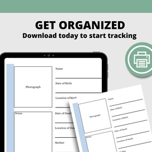 Genealogy Worksheet | Printable | Digital Download (letter Size) - Etsy