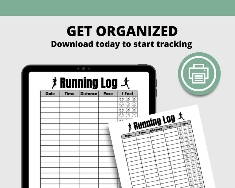 Printable Digital Running Log Tracker - Etsy