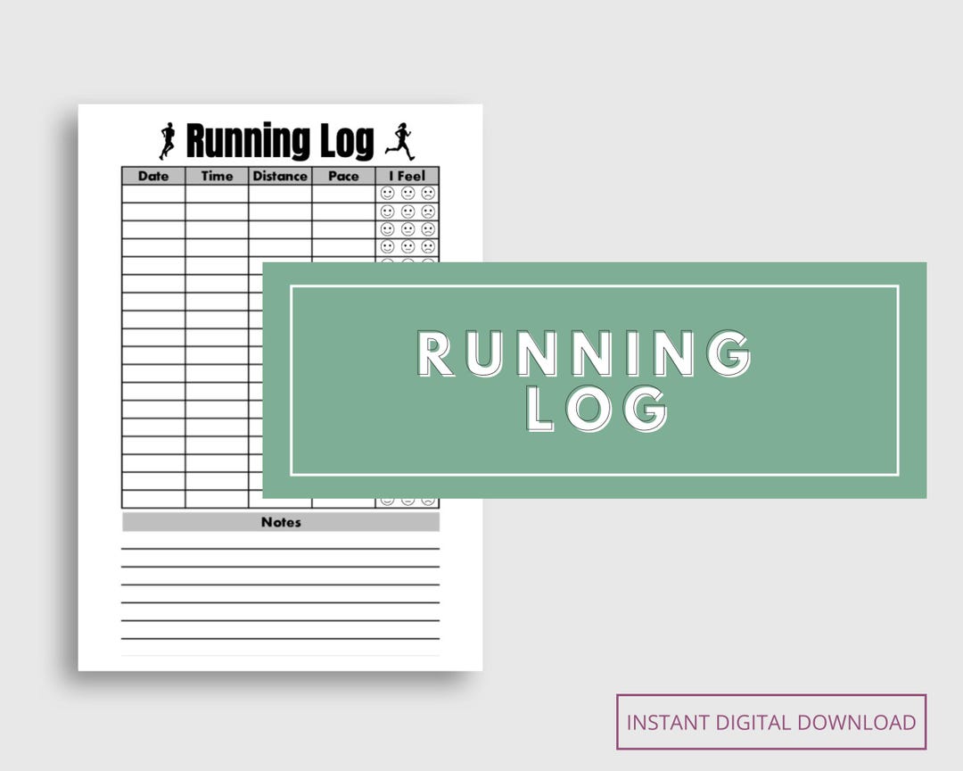 Printable Digital Running Log Tracker - Etsy
