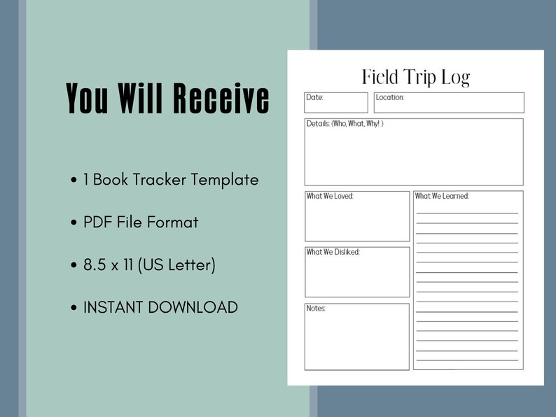 Field Trip Planner Homeschool Planner Homeschool Tracking Form Field ...