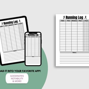 Printable Digital Running Log Tracker - Etsy