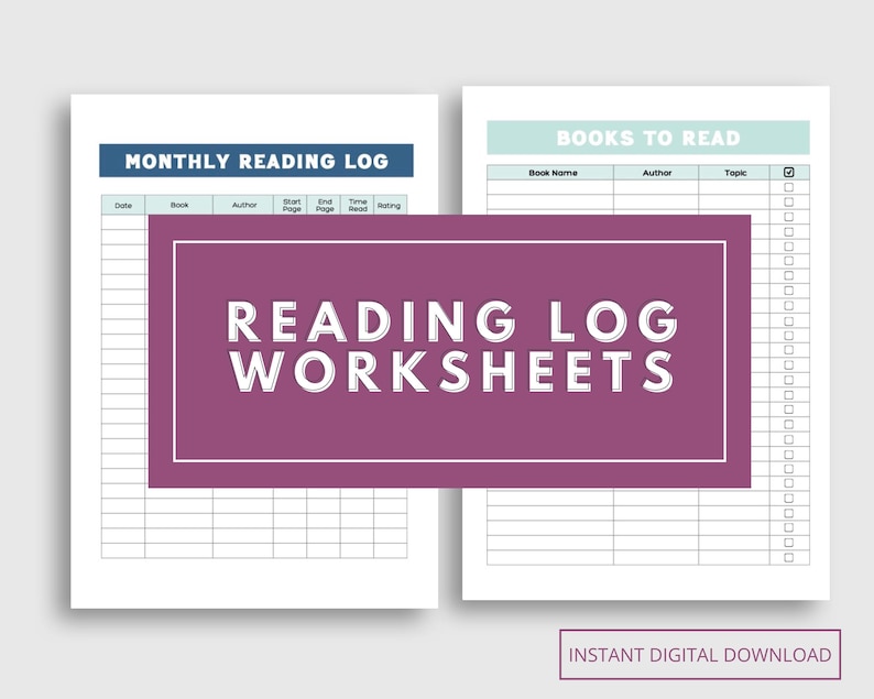 Reading Logs | Digital Download | Letter Printable | Homeschool Planner ...