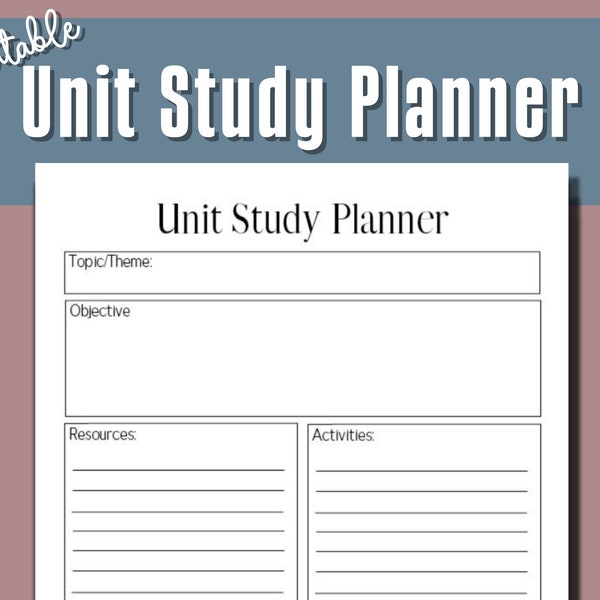 Unit Lesson Plan Template - Etsy