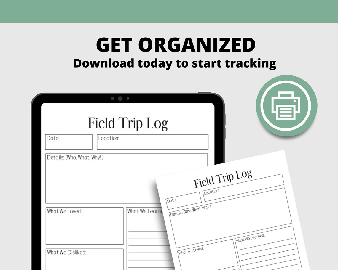Field Trip Planner | Homeschool Planner | Homeschool Tracking Form ...
