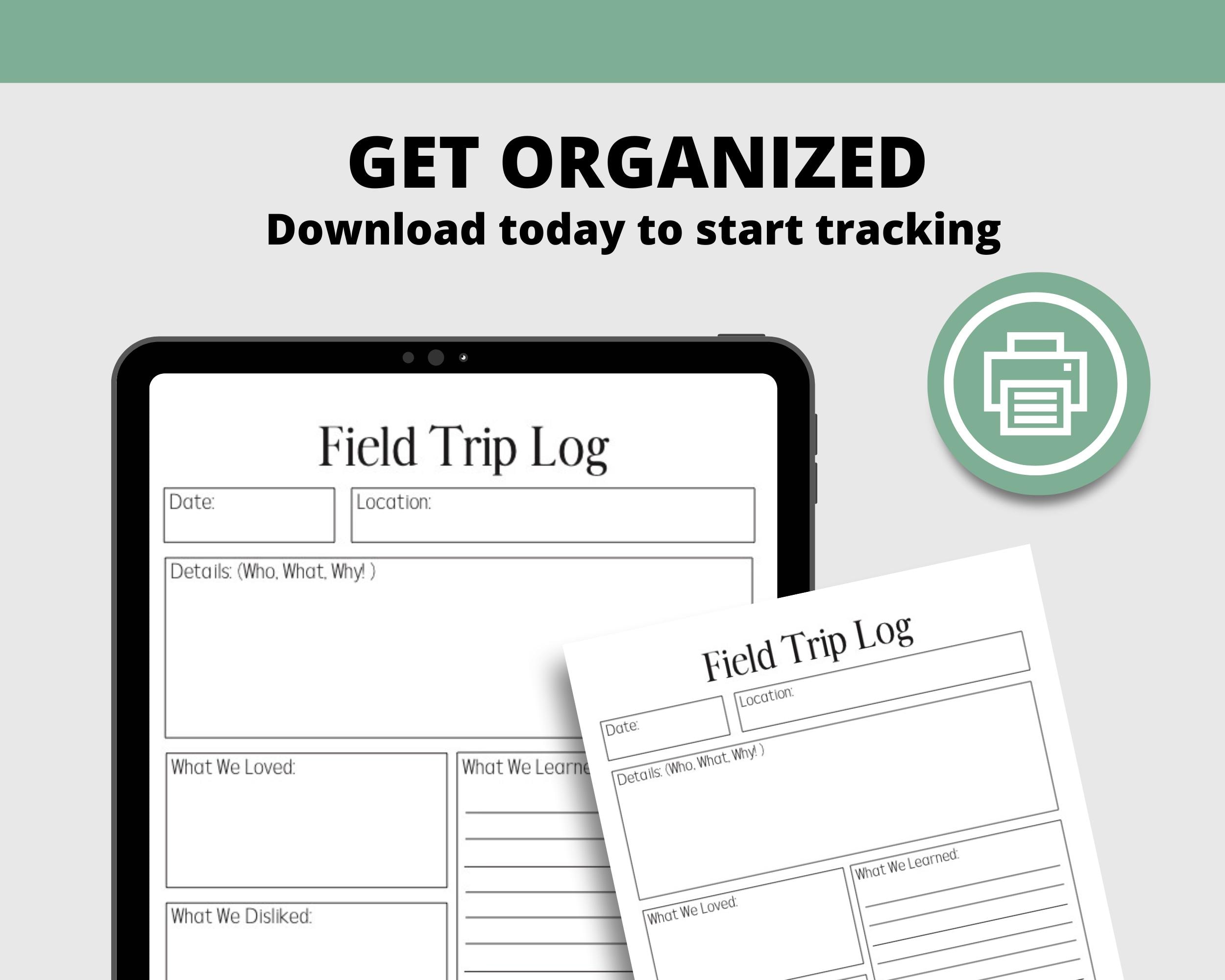 Field Trip Planner | Homeschool Planner | Homeschool Tracking Form ...