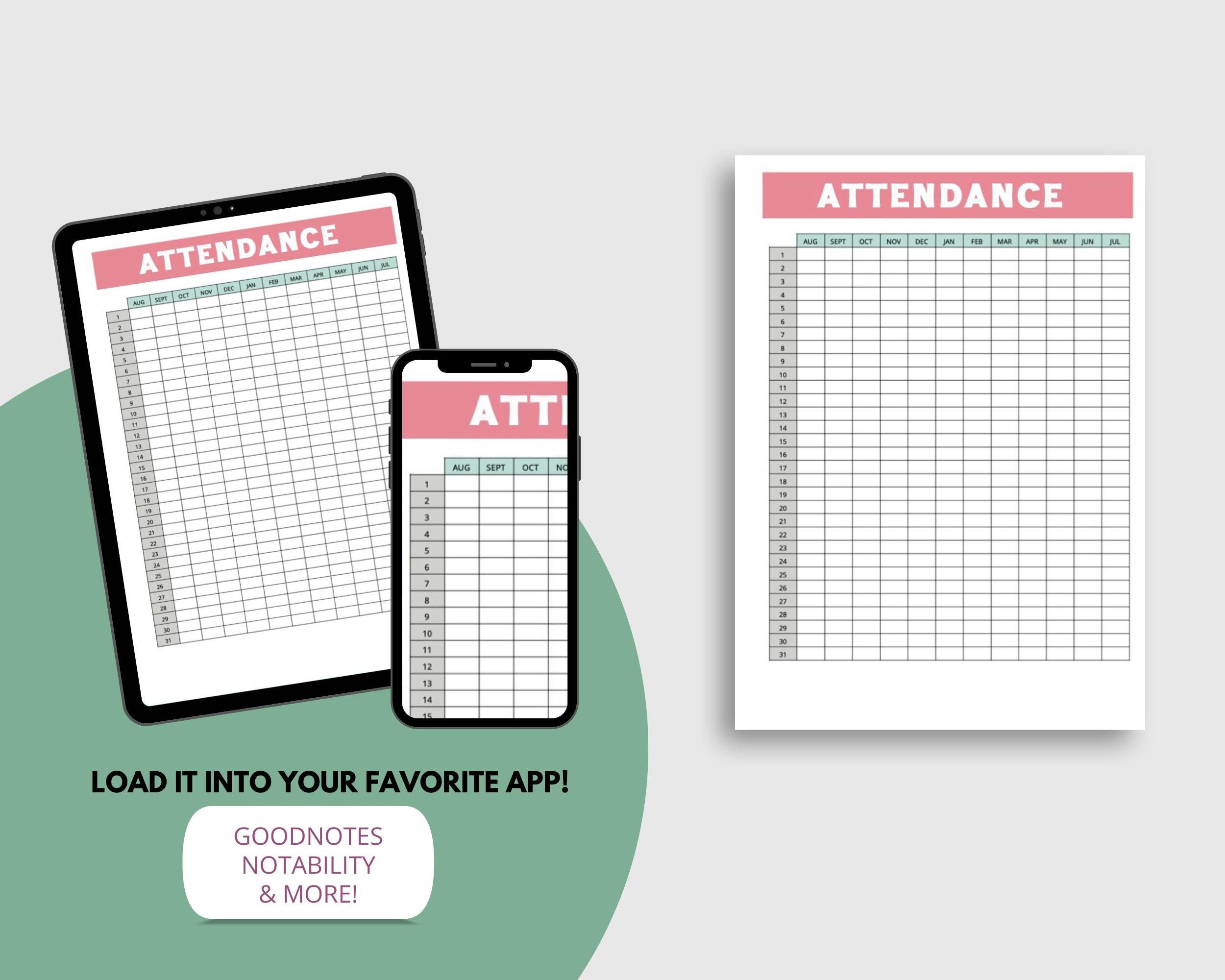 Homeschool Attendance Tracker | Digital Download | Homeschool Planner ...