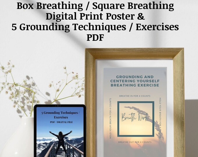Box Breathing / Square Breathing / Digital Print PDF Poster - 5 ...