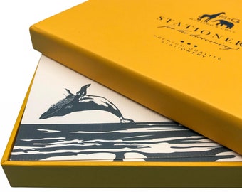 Whale Note Cards Stationery Set of 10 Cards With Matching - Etsy
