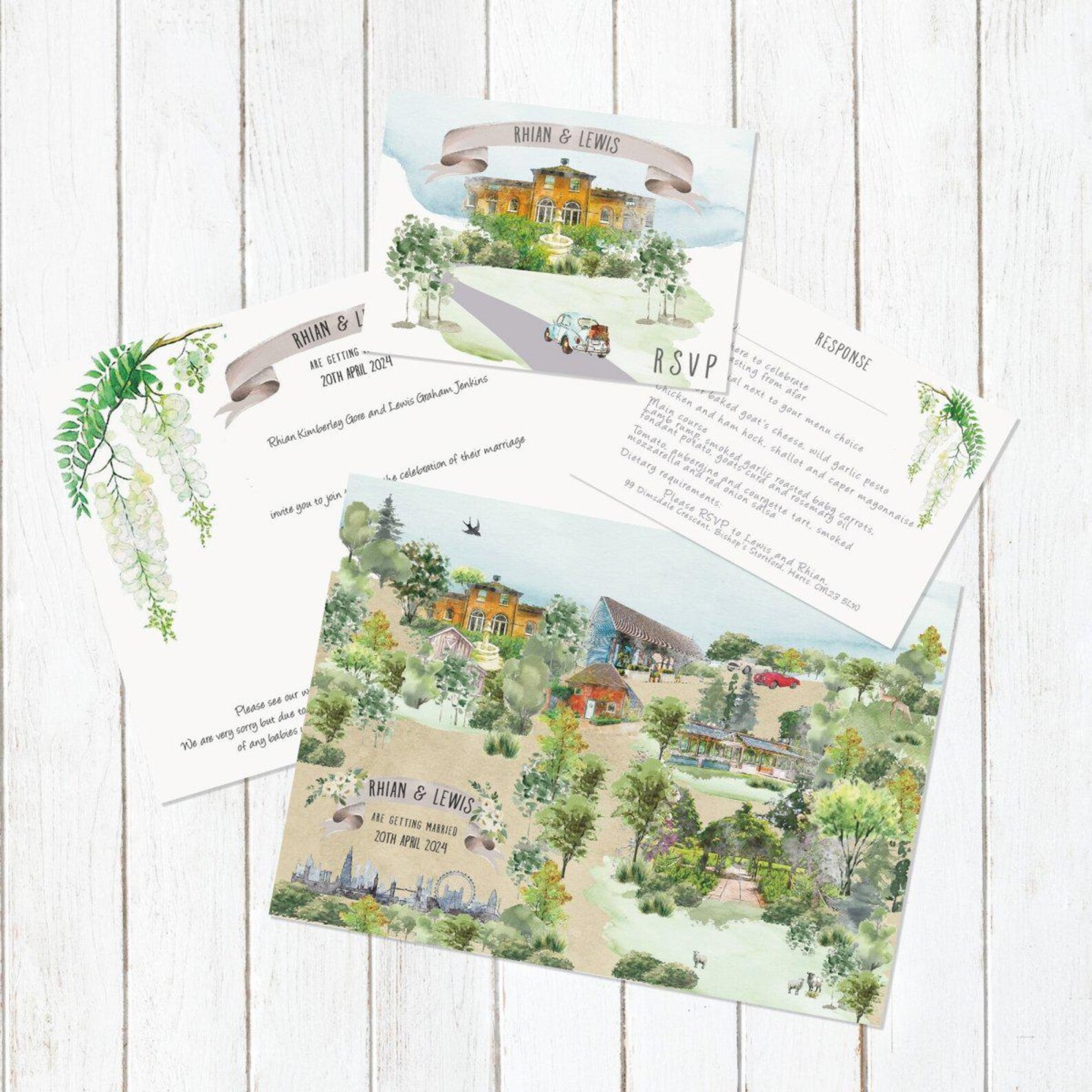 Custom Wedding Map Invitations: Illustrated Venue Design - Etsy