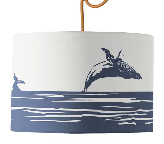 Breaching Whale Drum Lamp Shade Humpback Whale Lampshade - Etsy