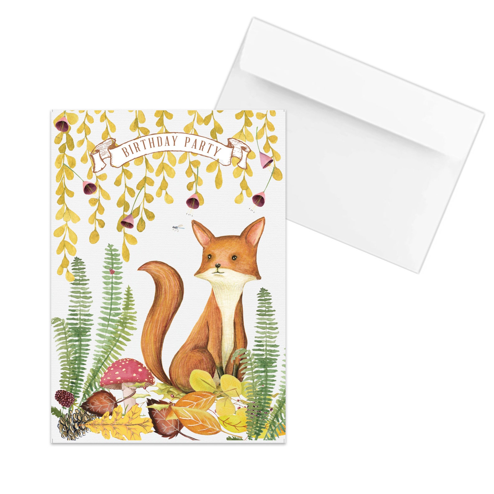 Nature Party Invitations Fox Forest, Mice and Birds Birthday Party ...