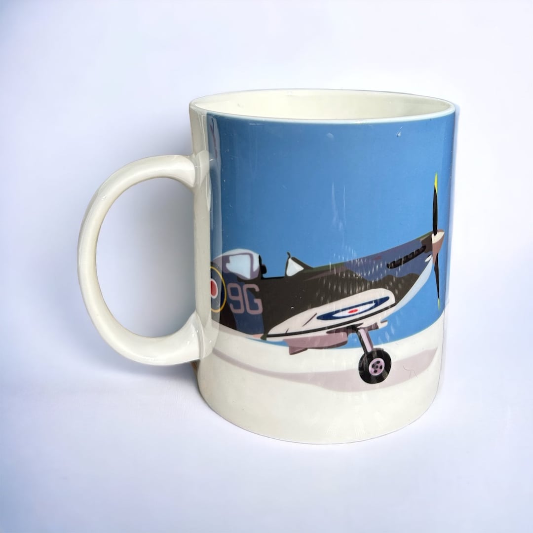 Spitfire Mug | Cyclists Mug | Hand-printed Spitfire Aviation Mug ...