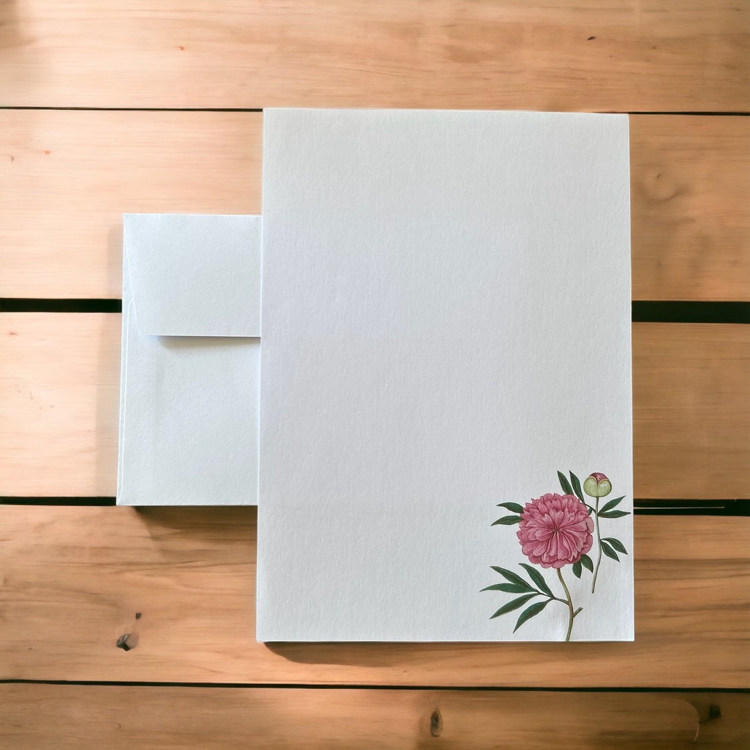 Peony Letter Writing Set Peony A5 Writing Paper Floral Stationery ...