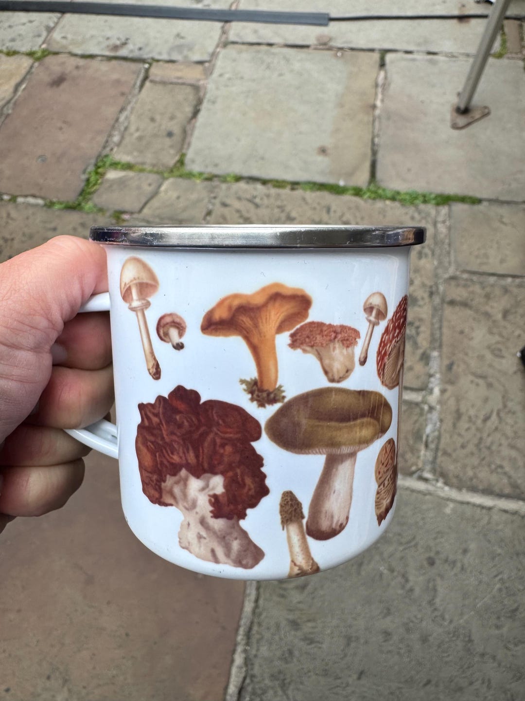 Mushroom Enamel Mug: Cottagecore Camping Coffee Cup - Etsy