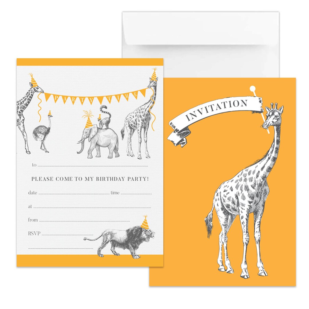 Animal Parade Invitations Kids Birthday Invites - Etsy