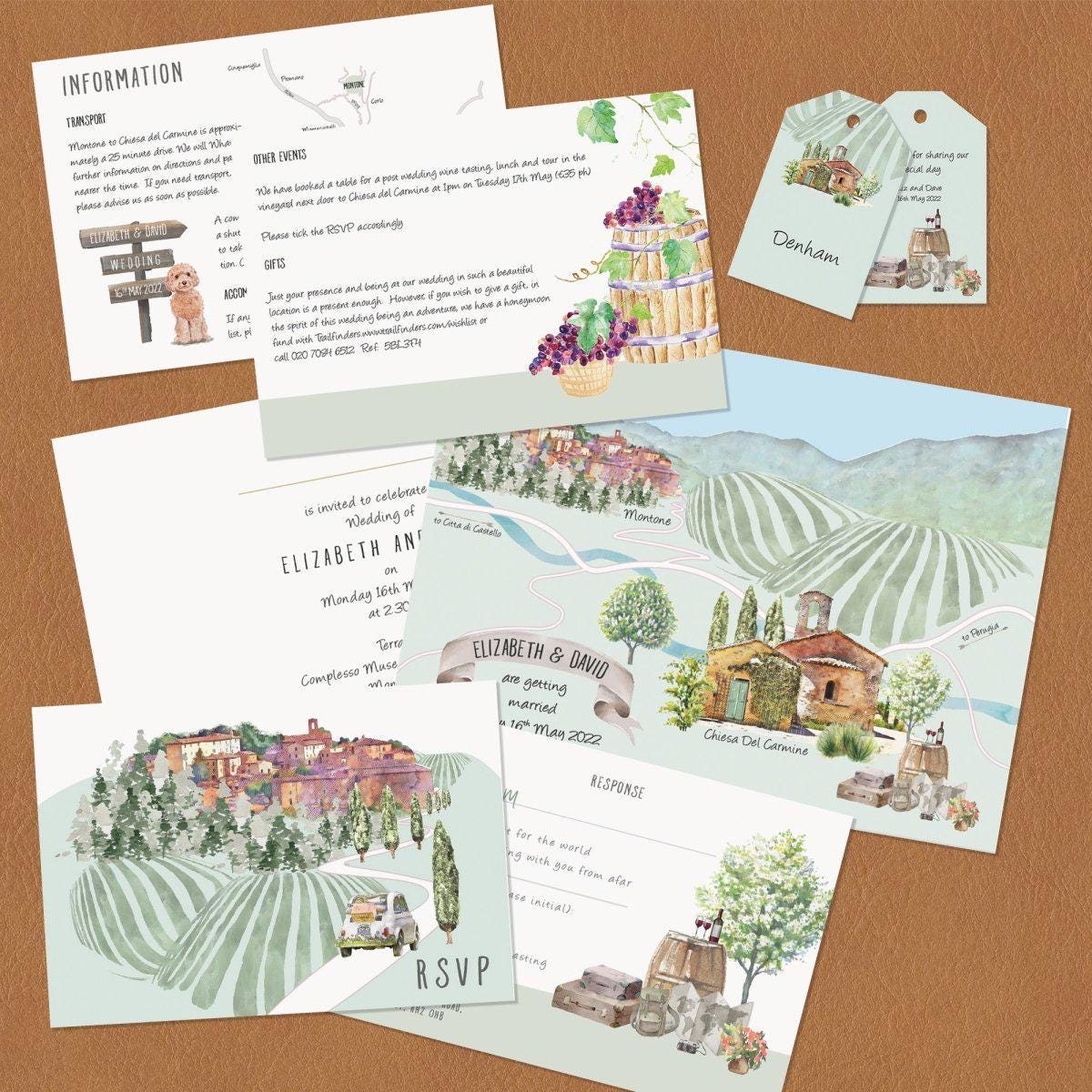 Custom Wedding Map Invitations: Illustrated Venue Design - Etsy