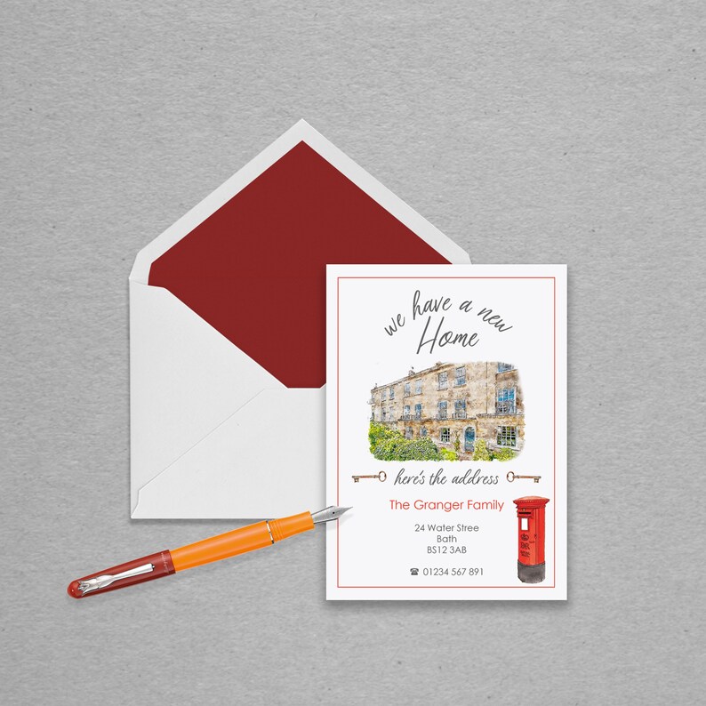 Custom Illustrated Change of Address Cards With an - Etsy UK