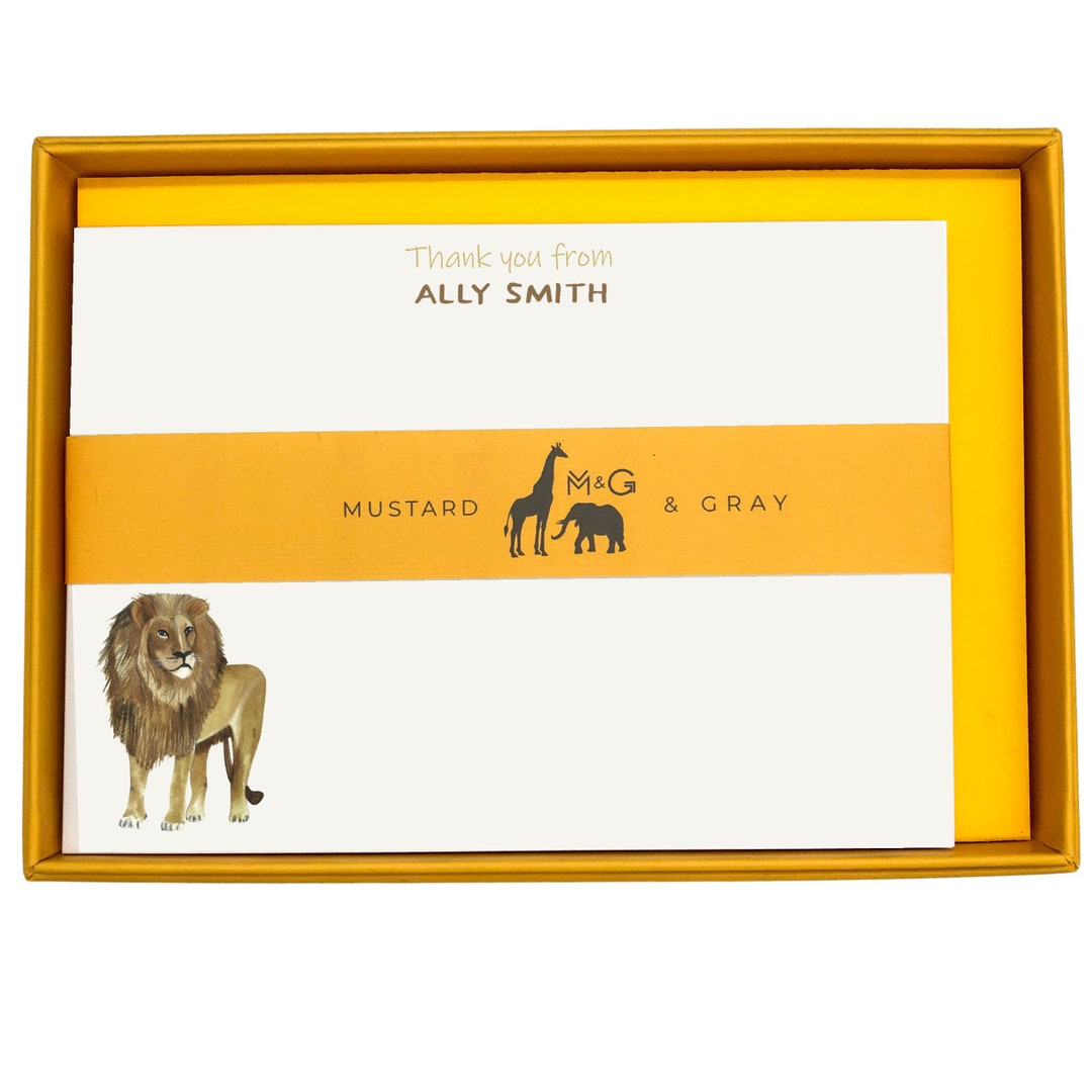 Personalised Lion Notecard Set With Envelopes | Children's ...