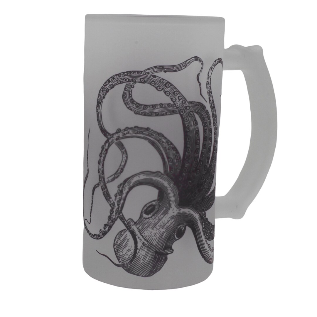 Kraken Beer Stein: Frosted Octopus Handled Beer Glass - Etsy