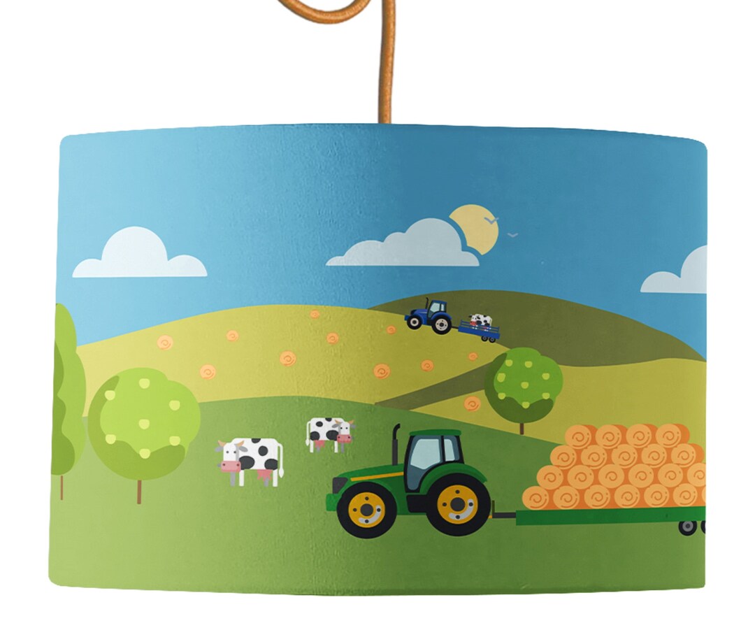 Bramble Hill Farm Drum Lamp Shade | Children's Tractor Lampshade | by ...
