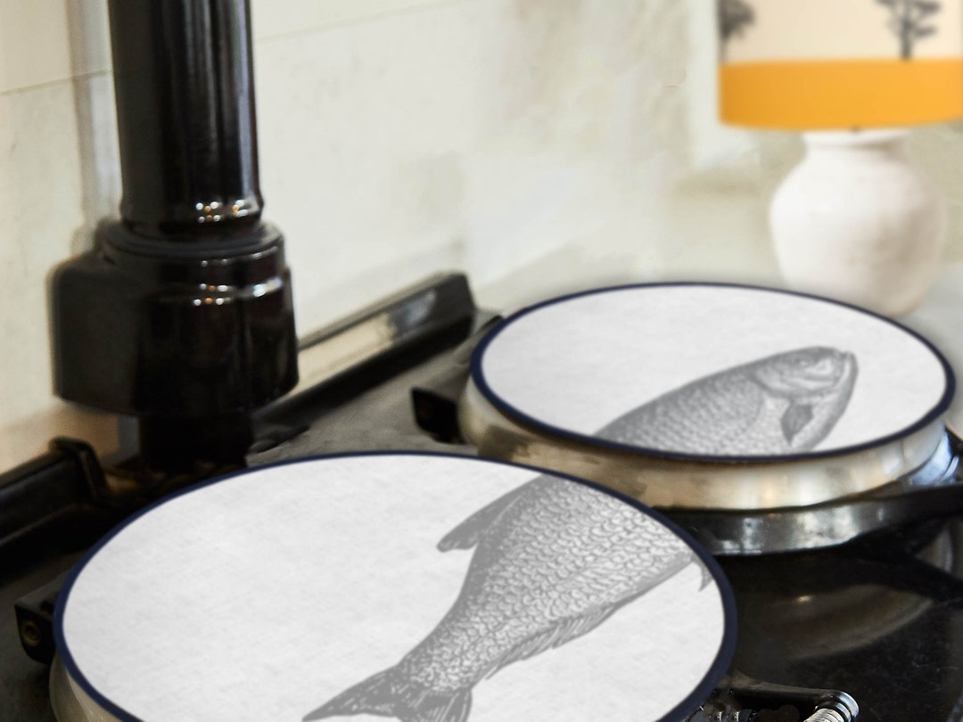 Luxury Fish Themed Hob Covers Handmade Circular Hob Cover Modern and ...