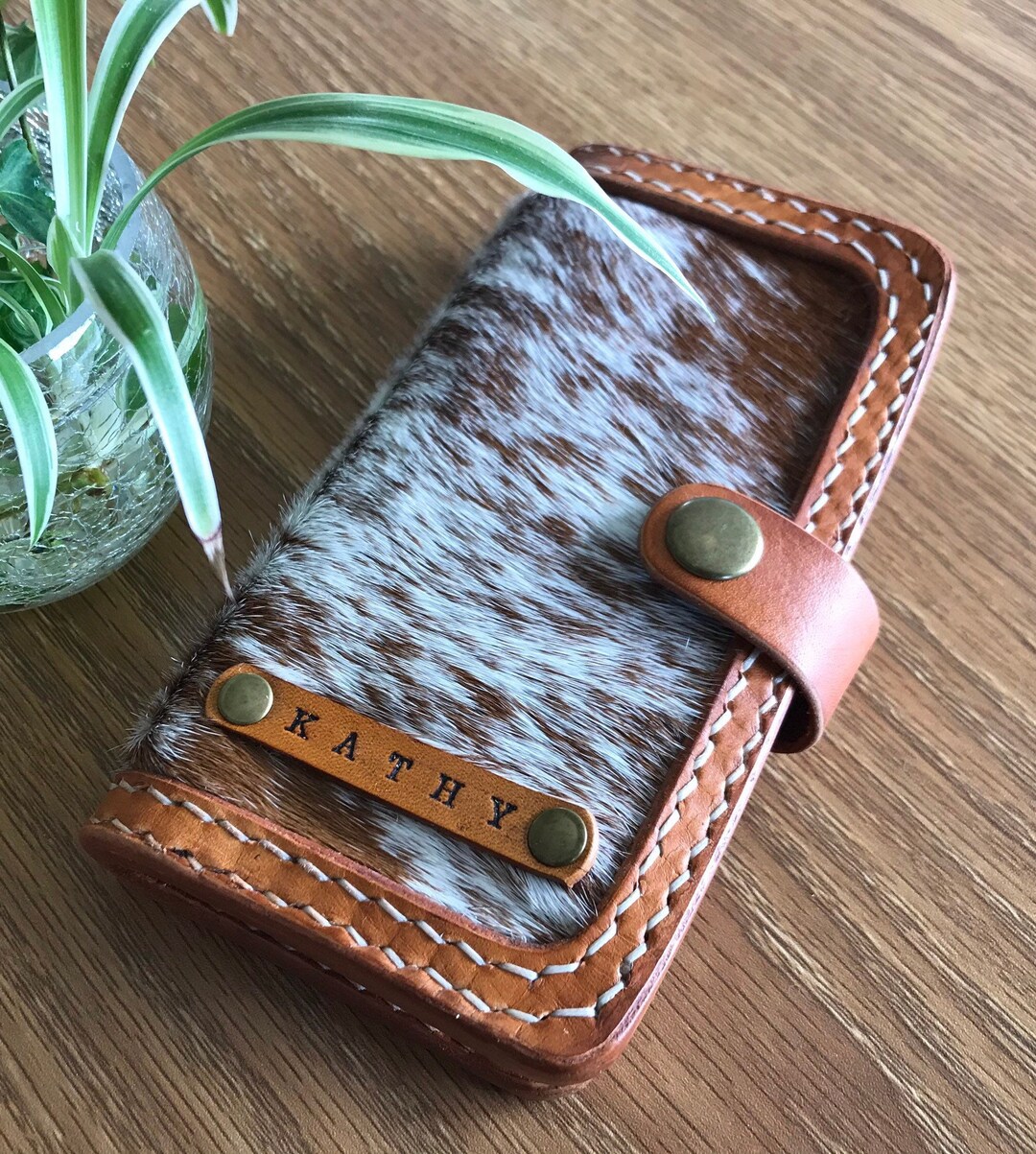 Cowhide Phone Case, iPhone Case, Hair on Hide, Phone Wallet, Hair on ...