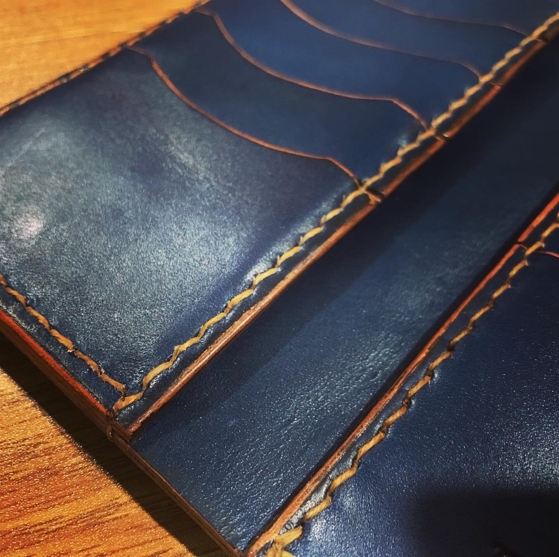 Hand tooled leather wallet custom design long wallet | Etsy
